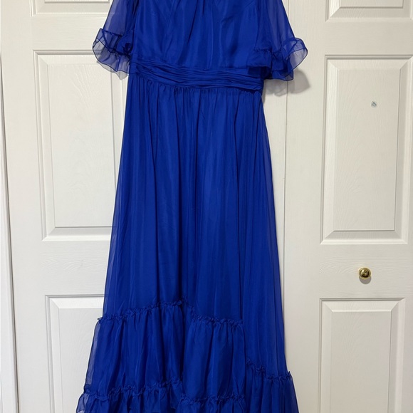 Mac Duggal | Dresses | Royal Blue Flowy Evening Gown | Poshmark